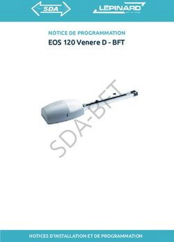 EOS 120 Venere D - BFT - NOTICE DE PROGRAMMATION - NOTICES D'INSTALLATION ET DE PROGRAMMATION ...